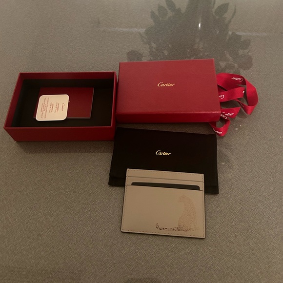 Cartier | Bags | Brand New Authentic Cartier Card Holder Grey Calf Skin ...